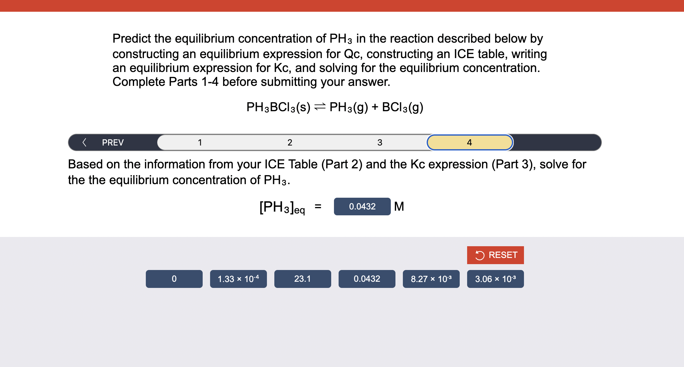 Solved Predict the equilibrium concentration of PH3 in the | Chegg.com