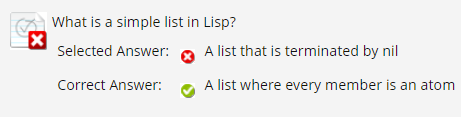Solved What is a simple list in Lisp? Selected Answer: A | Chegg.com