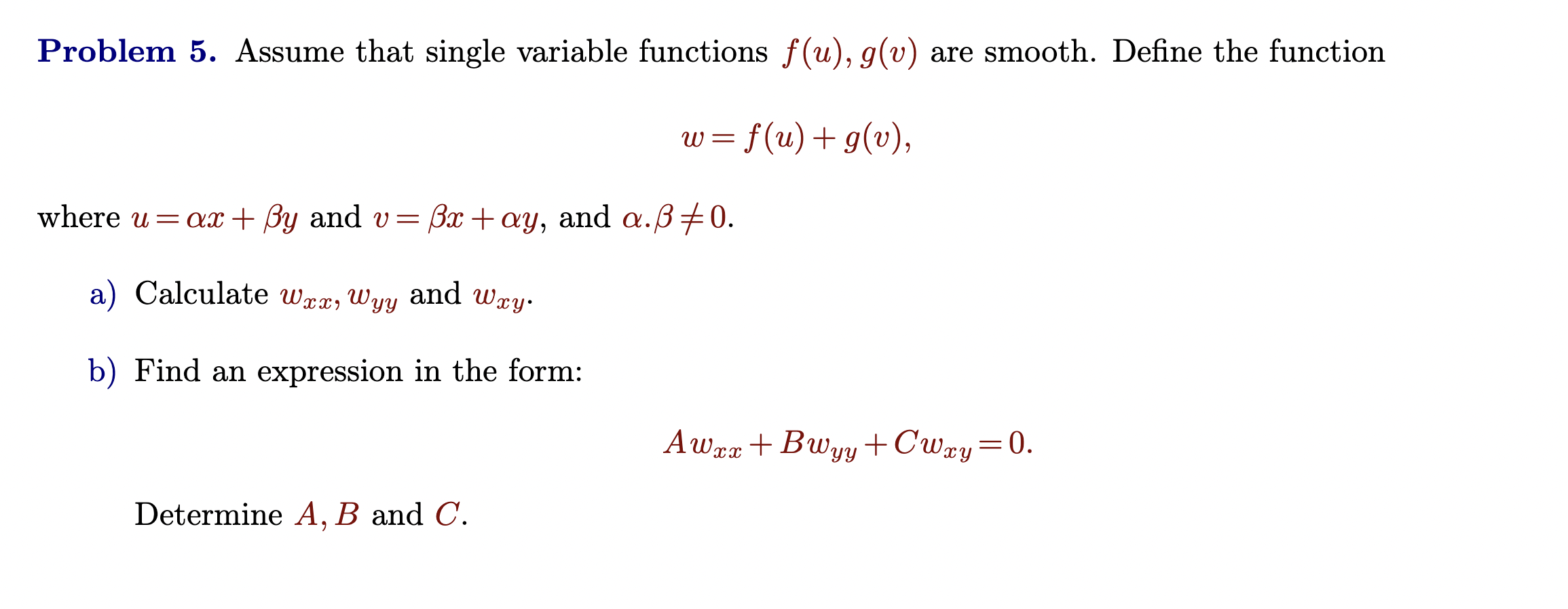 Solved Problem 5 Assume That Single Variable Functions