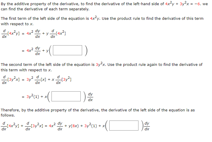 Solved =-6. we By the additive property of the derivative, | Chegg.com