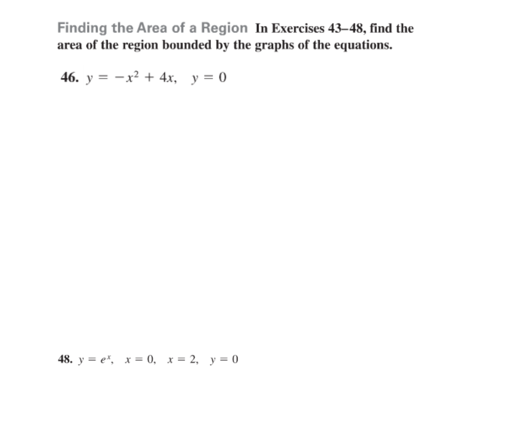 Solved Finding the Area of a Region In Exercises 43–48, find | Chegg.com
