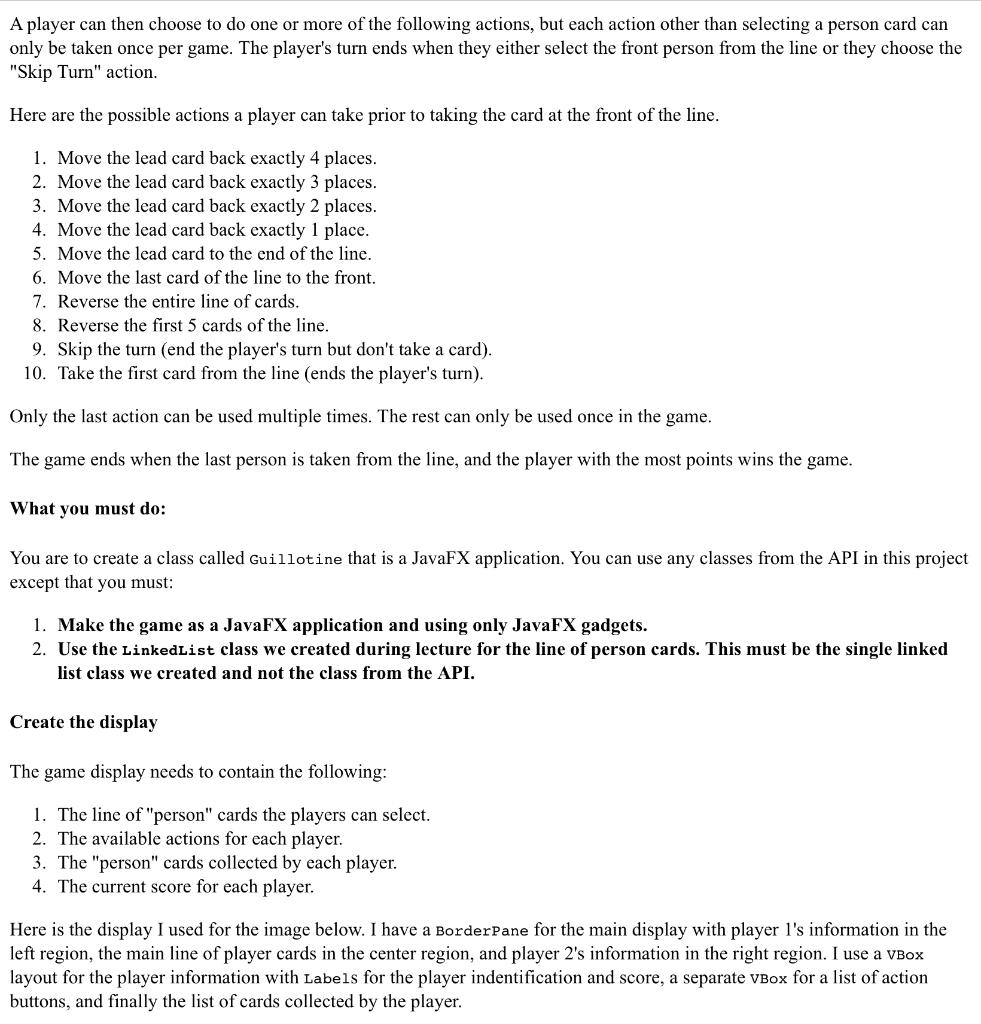 Solved Guillotine is a game for two to five players, but it | Chegg.com