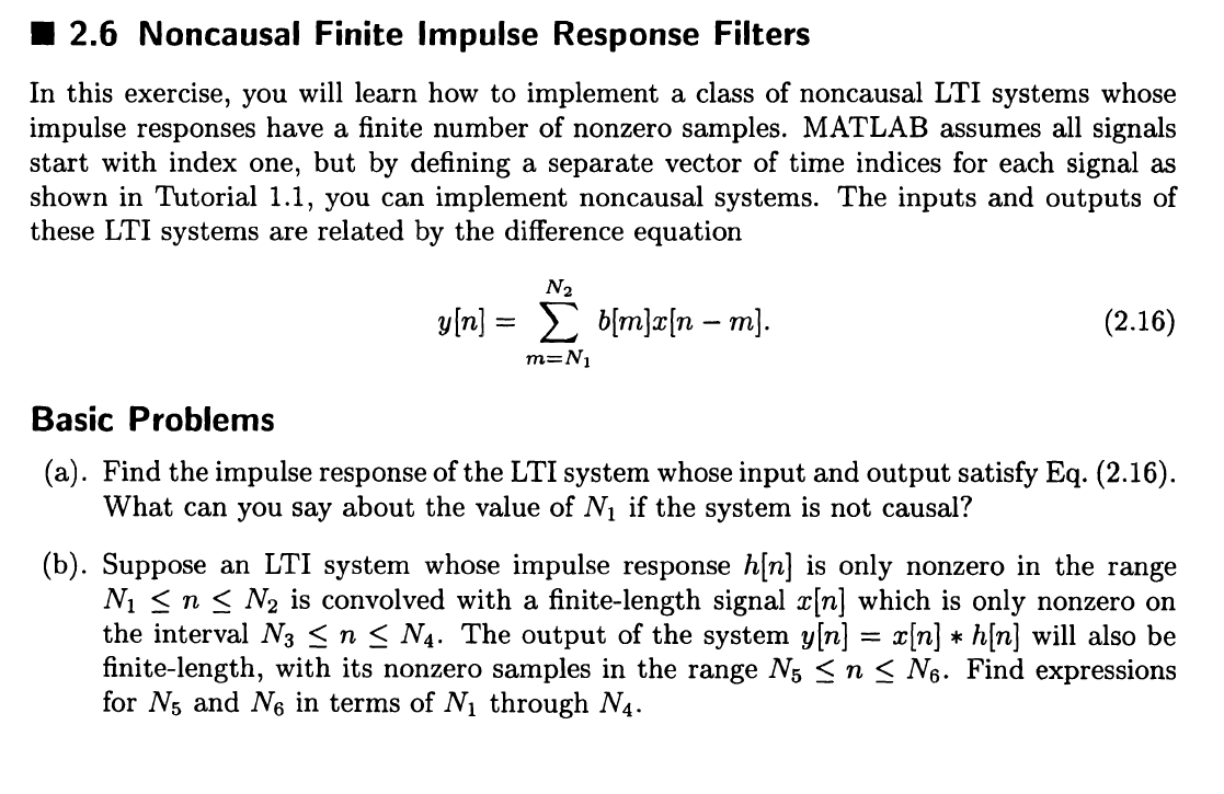 Solved 12.6 Noncausal Finite Impulse Response Filters In | Chegg.com