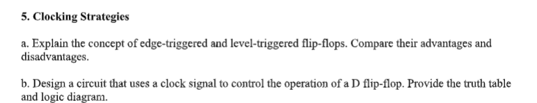 Solved Clocking Strategiesa. ﻿Explain the concept of | Chegg.com