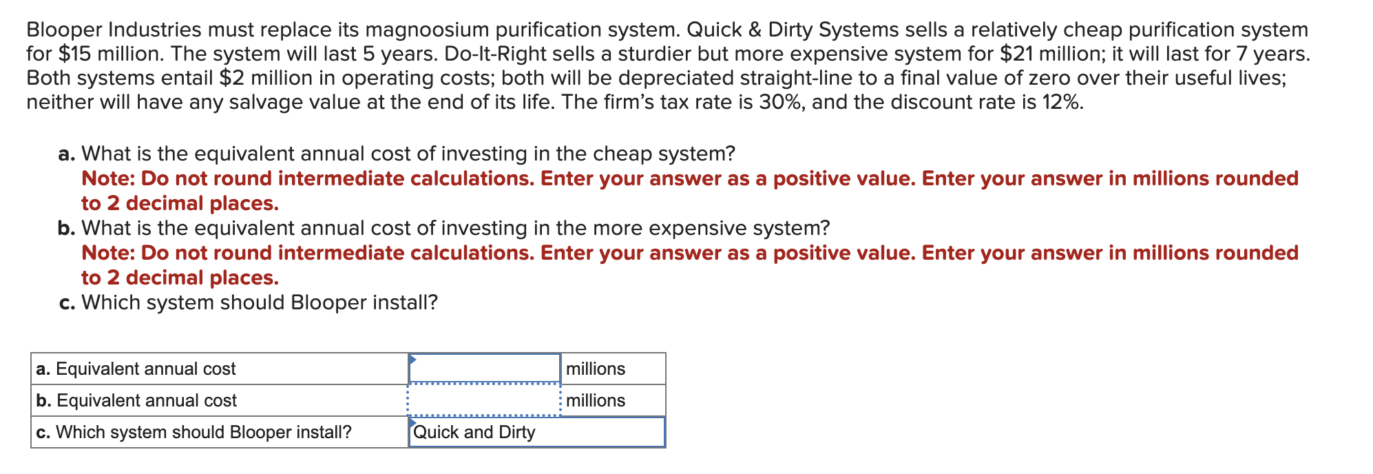 Solved Blooper Industries must replace its magnoosium | Chegg.com