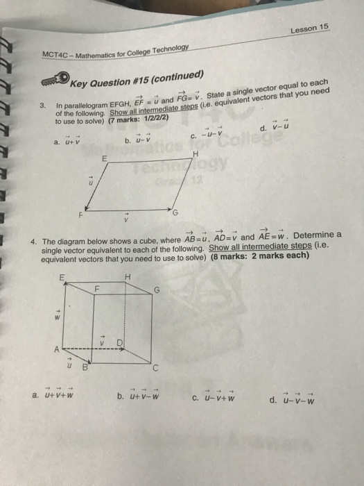 Solved Lesson 15 MCT4C-Mathematics for College Technology | Chegg.com