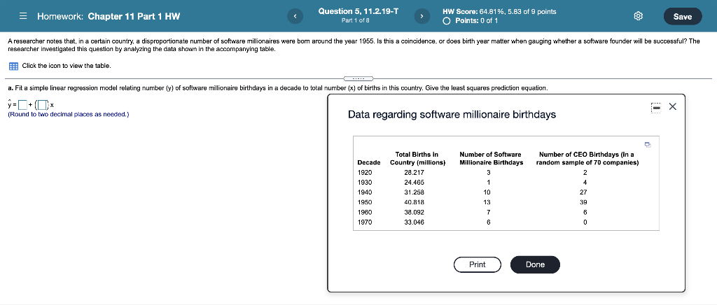 Solved = Homework: Chapter 11 Part 1 HW Question 5, | Chegg.com
