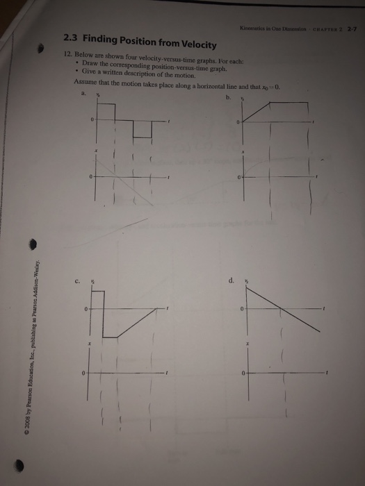 Solved Kinematics in One Disension CHAPTER 2 2-7 2.3 Finding | Chegg.com