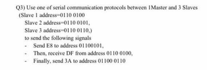 Solved Q3) Use one of serial communication protocols between | Chegg.com