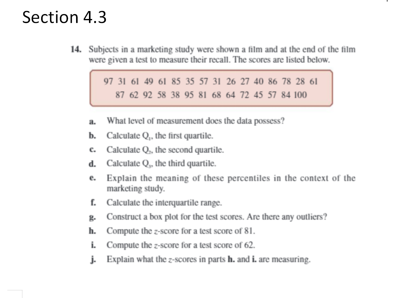 Solved Section 4.3 14. Subjects in a marketing study were | Chegg.com