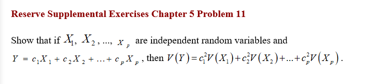 Solved Reserve Supplemental Exercises Chapter 5 Problem 11 | Chegg.com