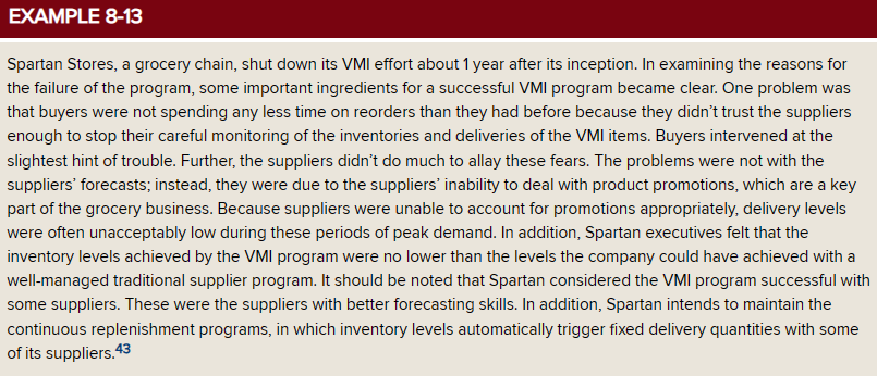 Solved Recall 늬 Example 8-13, the story of Spartan Stores' | Chegg.com
