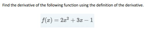 Solved Find the derivative of the following function using | Chegg.com
