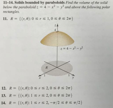 Solved 11-14. Solids bounded by paraboloids Find the volume | Chegg.com