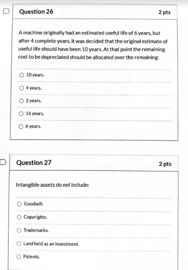 Solved Question 20 2 pts Once the estimated depreciation | Chegg.com