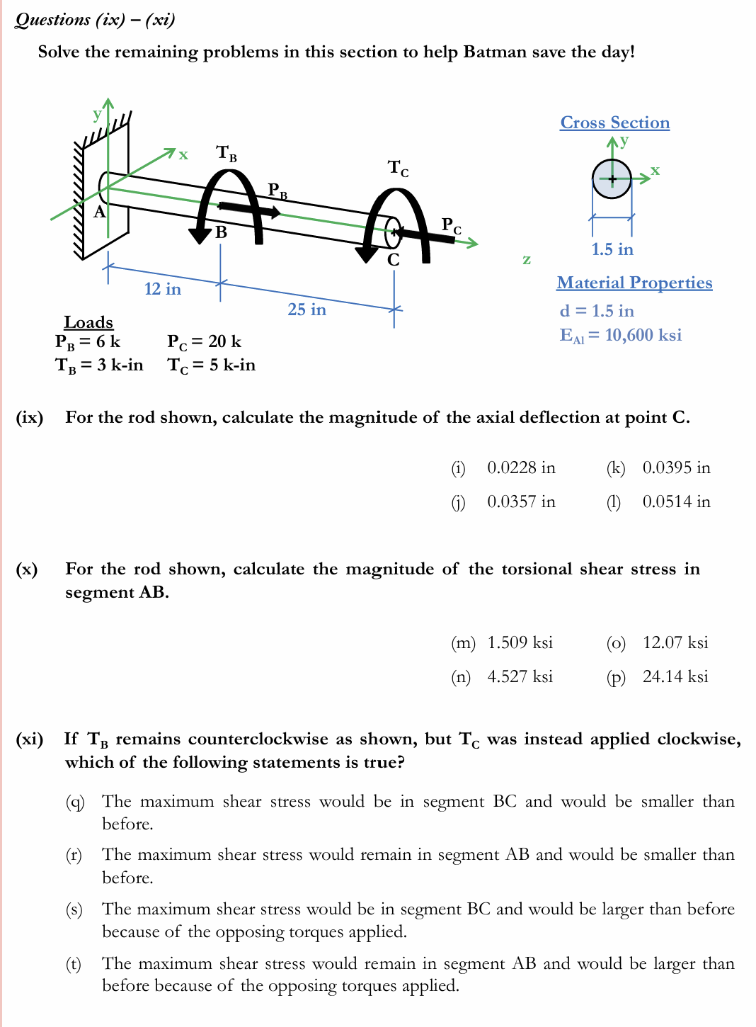 Solved Questions (ix) - (xi)Solve the remaining problems in | Chegg.com