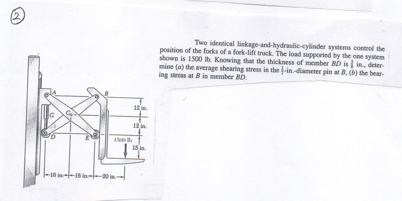 [Solved]: 12 Two identical linkage-and-hydraulic-cylinder