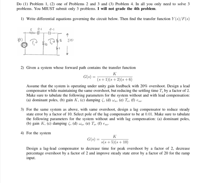 Solved Do (1) Problem 1, (2) one of Problems 2 and 3 and (3) | Chegg.com