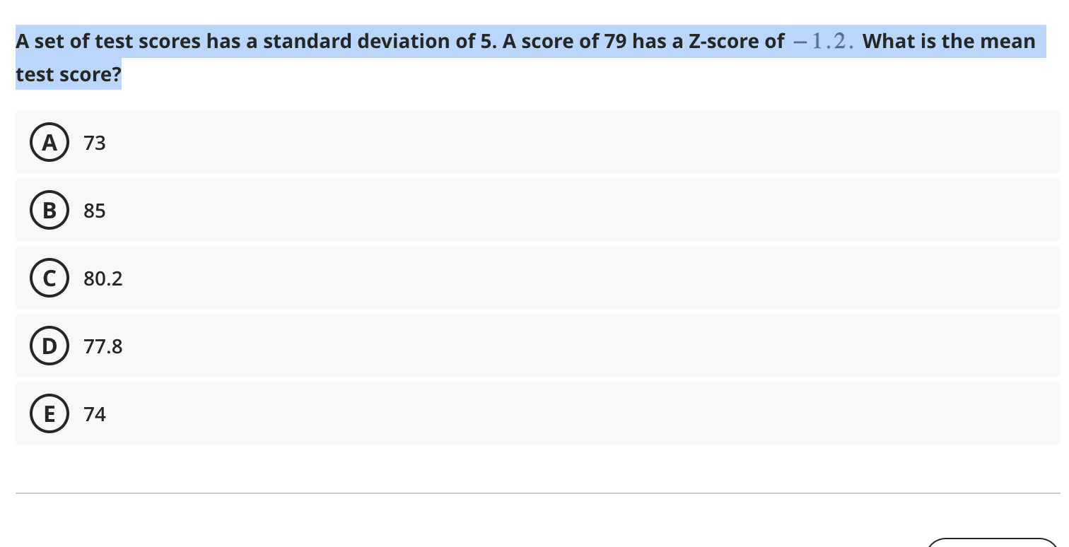 Solved A set of test scores has a standard deviation of 5. A | Chegg.com