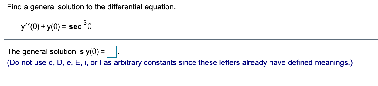 Solved Find a general solution to the differential equation. | Chegg.com