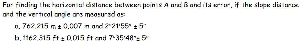 Solved For finding the horizontal distance between points A | Chegg.com