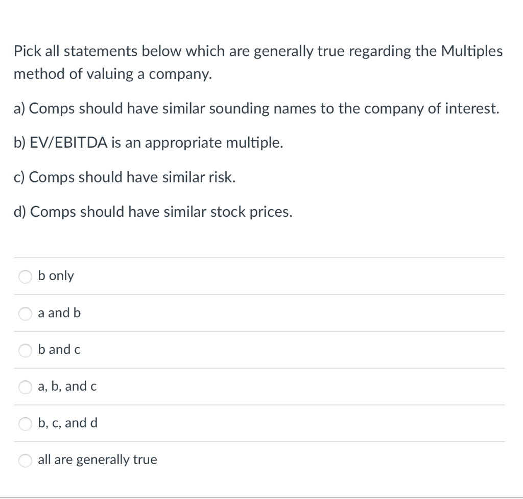 Solved Pick all statements below which are generally true | Chegg.com