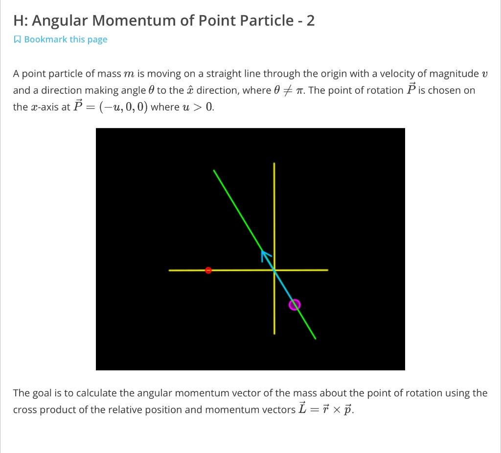 Solved H: Angular Momentum of Point Particle - 2 w Bookmark | Chegg.com