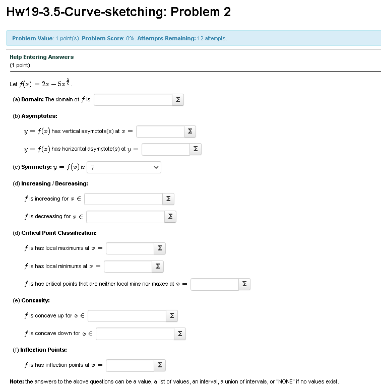 Solved Hw19-3.5-Curve-sketching: Problem 2 Problem Value: 1 | Chegg.com Solved Hw19-3.5-Curve-sketching: Problem 2 Problem Value: 1 | Chegg.com