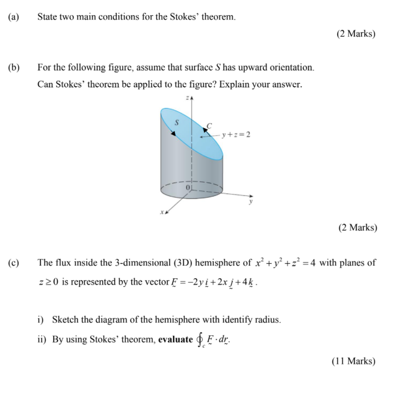 Solved (a) State two main conditions for the Stokes' | Chegg.com