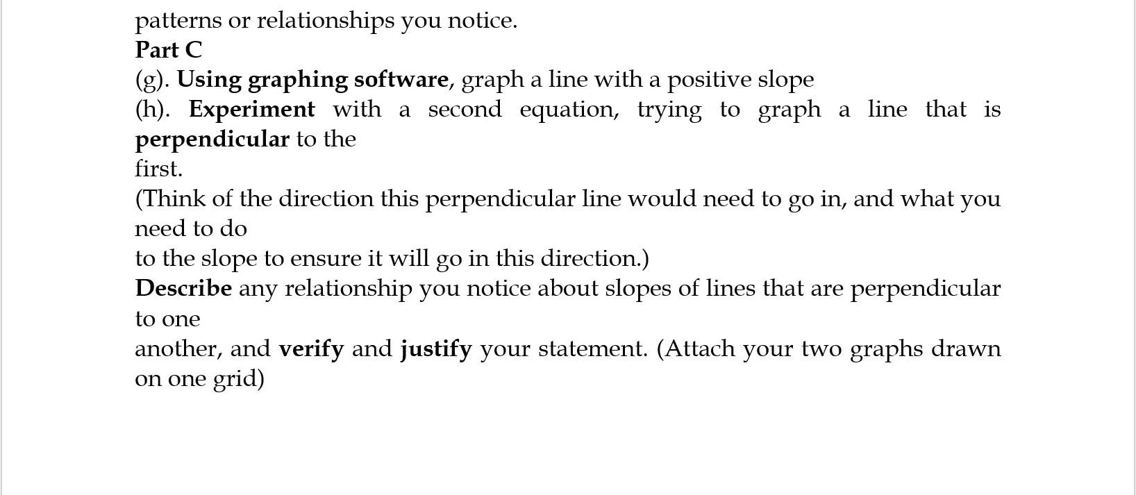 Solved patterns or relationships you notice. Part C (g). | Chegg.com