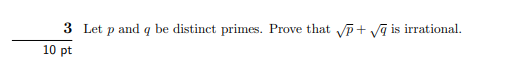 Solved 3 Let p and q be distinct primes. Prove that + va is | Chegg.com