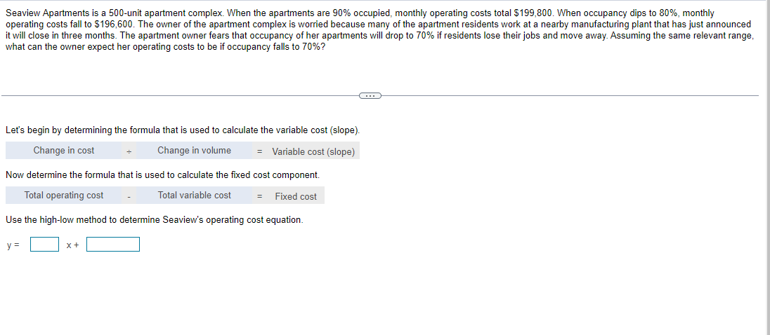 Solved Seaview Apartments is a 500 -unit apartment complex. | Chegg.com