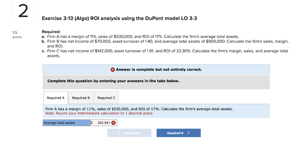 Solved Exercise 3-13 (Algo) ROI analysis using the DuPont | Chegg.com