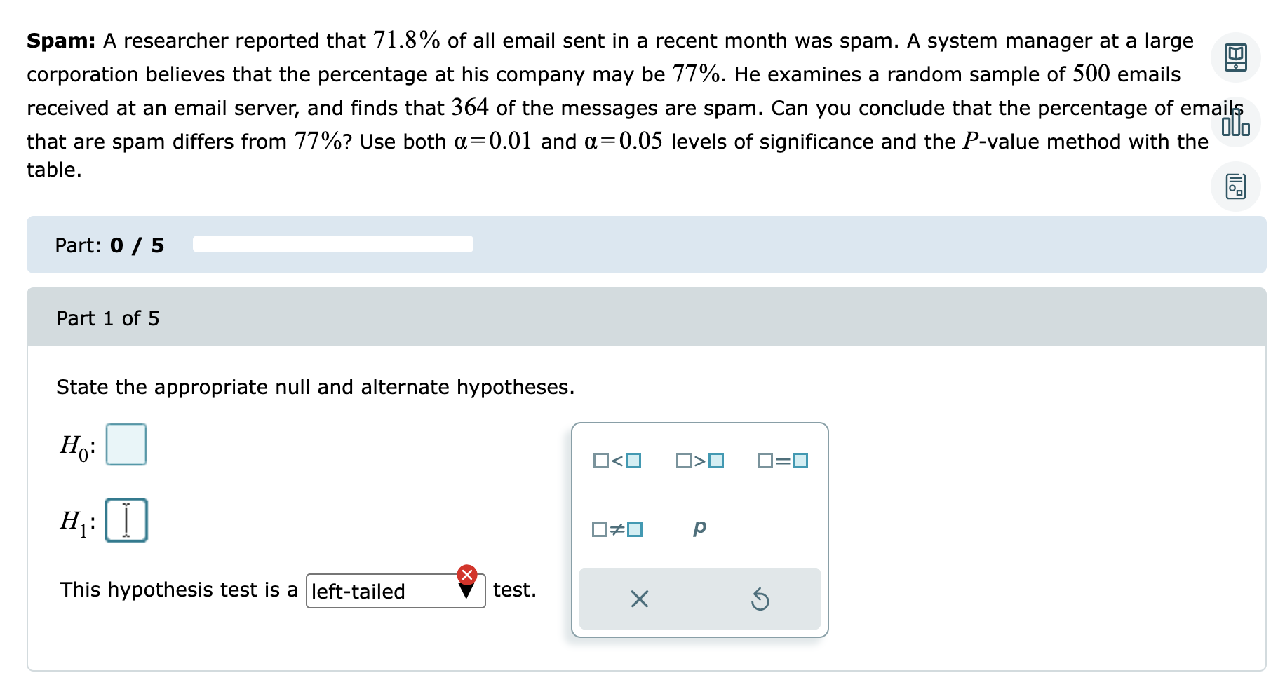 Solved Spam: A researcher reported that 71.8% of all email | Chegg.com