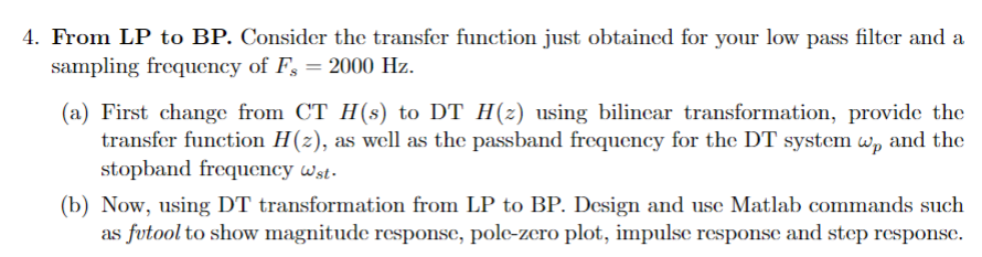 Solved 3 Design An Analog Low Pass Filter Using Butterworth 