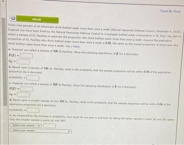 Solved Thirty-nine percent of all Americans drink bottled | Chegg.com