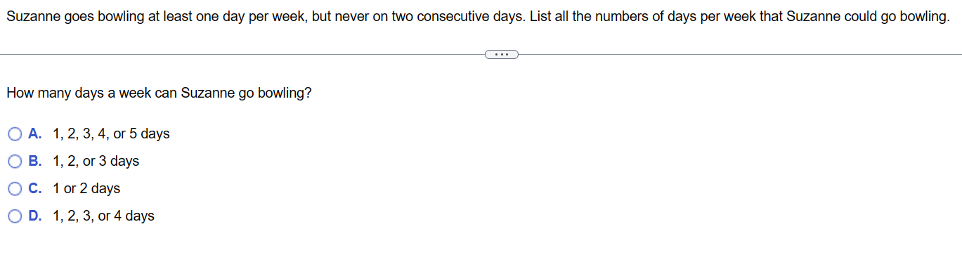 Solved Suzanne goes bowling at least one day per week, but | Chegg.com
