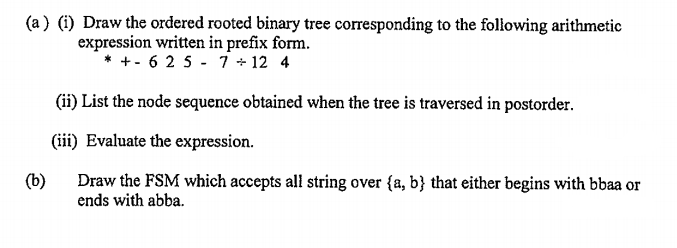 Solved (a) (1) Draw the ordered rooted binary tree | Chegg.com