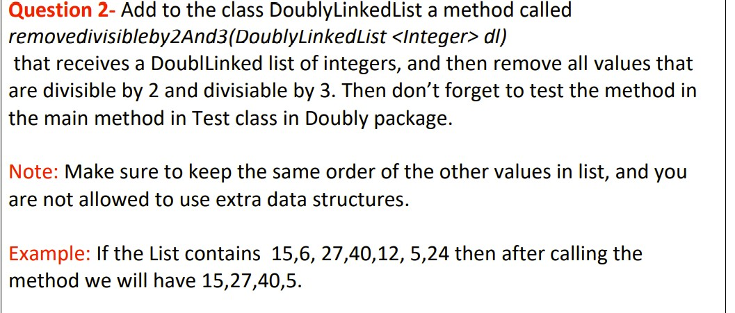 Solved Question 2 Add To The Class Doublylinkedlist A