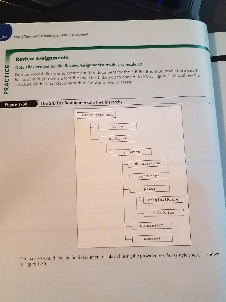 Solved 52 XML Tutorial 1 Creating an XML Document Review | Chegg.com