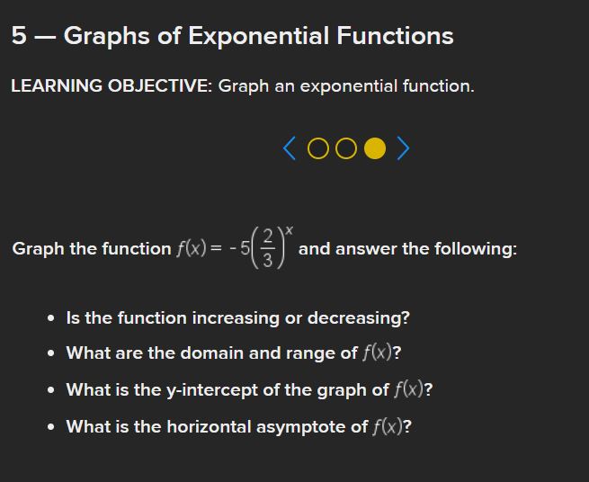 Solved 5 - Graphs of Exponential Functions LEARNING | Chegg.com