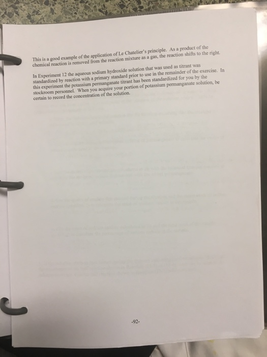 Redox Titration Prelaboratory Assignment Name and | Chegg.com