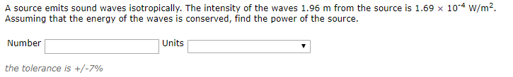 Solved A source emits sound waves isotropically. The | Chegg.com