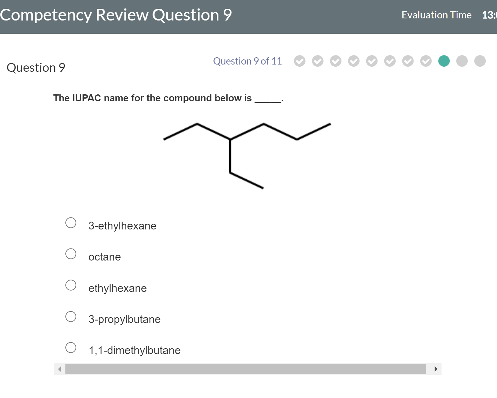 Solved Question 9Question 9 ﻿of 11The IUPAC name for the | Chegg.com