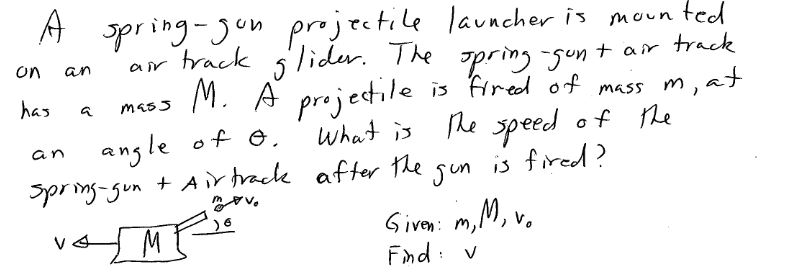 Solved A spring-gun projectile launcher is mounted on an air | Chegg.com