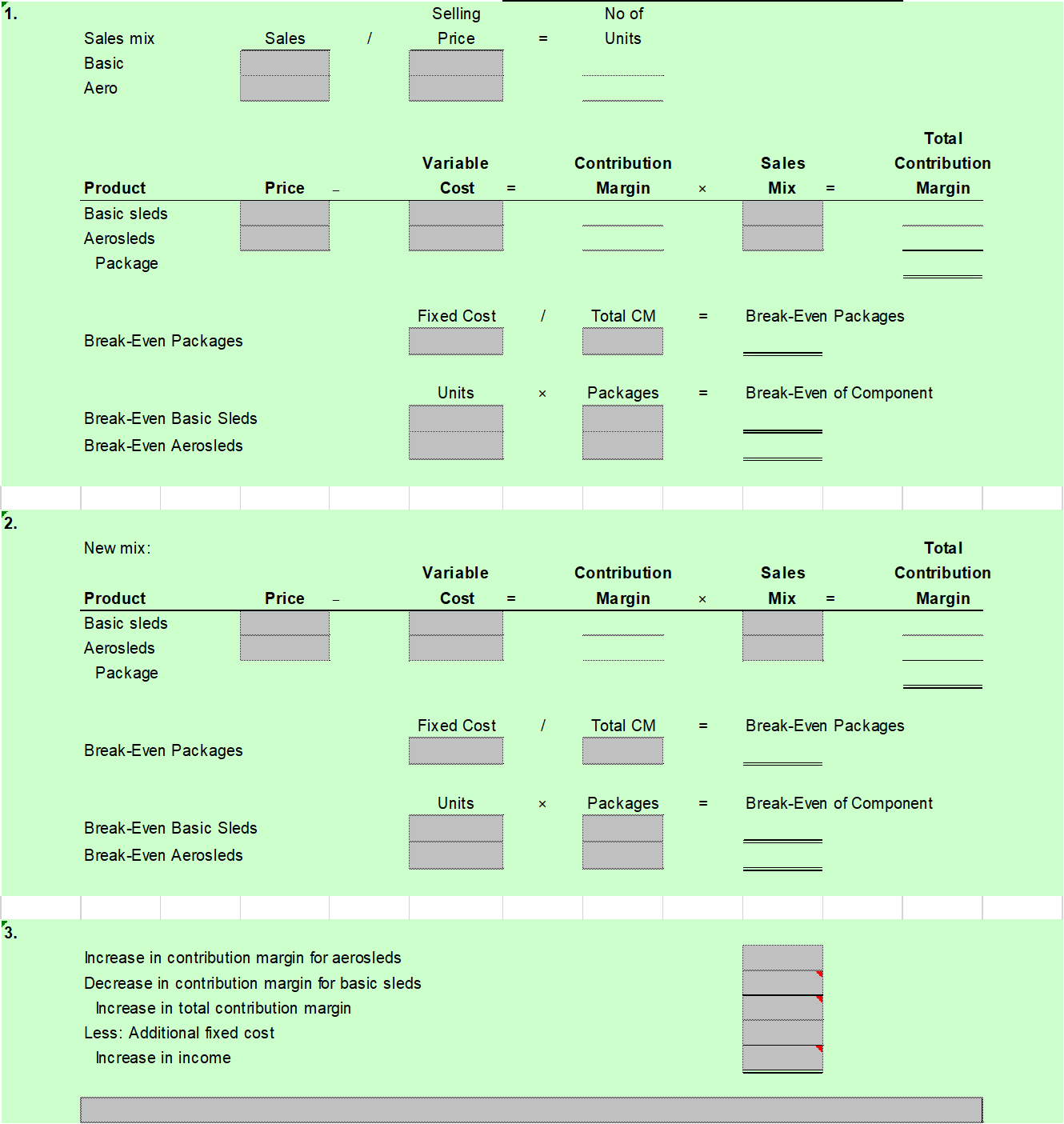 Complete Problem 7-54 Multiple-Product Analysis, | Chegg.com