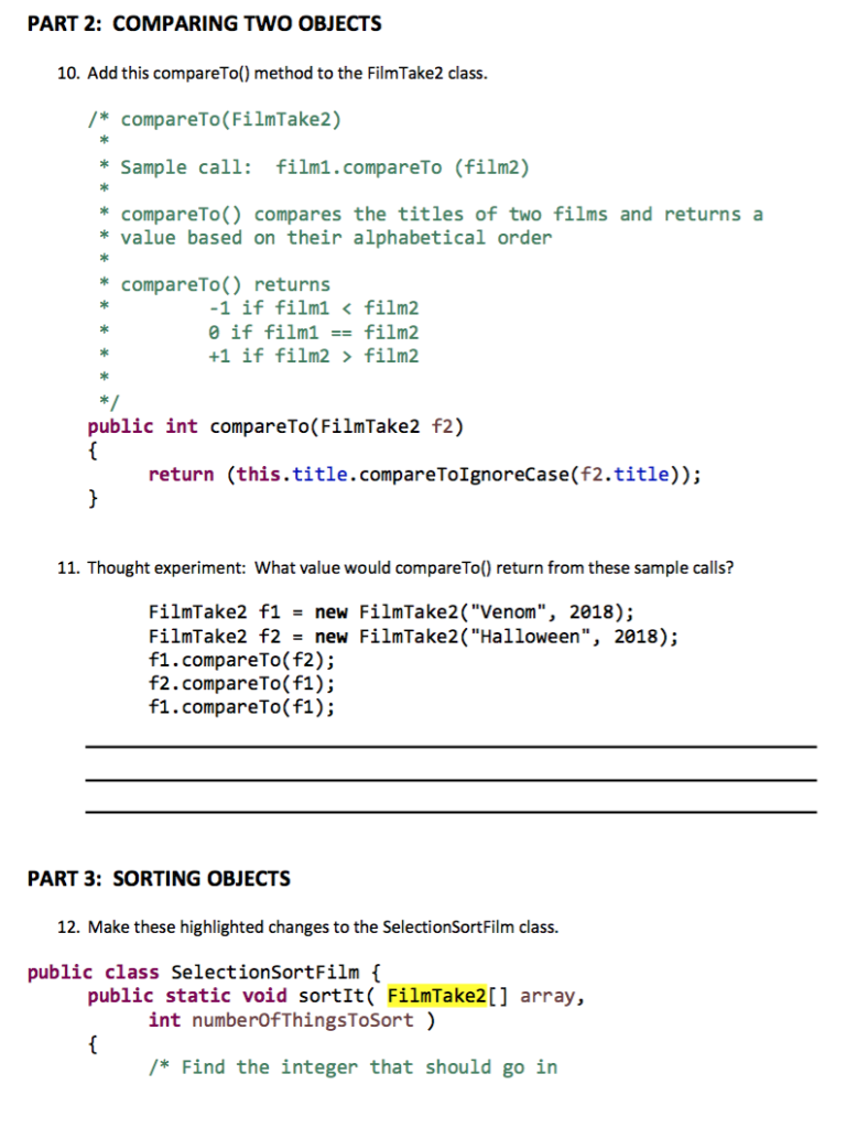 Solved PART 1: GETTING STARTED Create a new Java Project for | Chegg.com