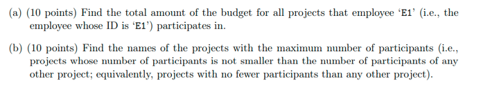 Solved Please Write RELATIONAL ALGEBRA STATEMENTS For the | Chegg.com