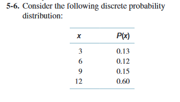 Solved 5-6. Consider the following discrete probability | Chegg.com