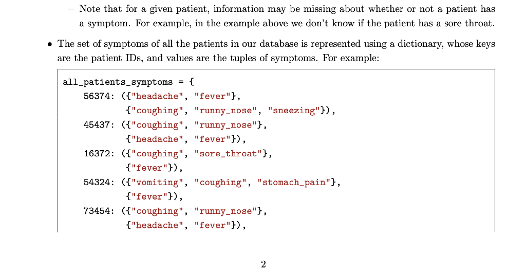 Solved Medical Diagnostics (50 points] Filename: medical | Chegg.com